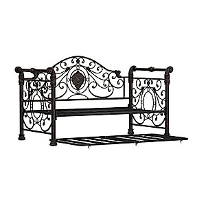 Hillsdale Mercer Metal Sleigh Daybed with Suspension Deck and Trundle in Brown