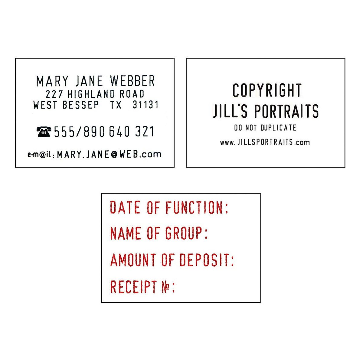 Cosco 2000 Plus® Custom Stamp Print Kit, 7-Lines, 1-3/4" x 1-1/4" Impression Area, Two-Color, Black and Red (026286)