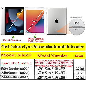 Tendmart Case Compatilbe with ipad 9th 7th / 8th Generation 10.2 inch Model MK2K3LL/A MK2L3LL/A MK2N3LL/A, MK2P3LL/A- 360 Degree Rotating Protective Stand Cover Auto Wake Sleep (Black)