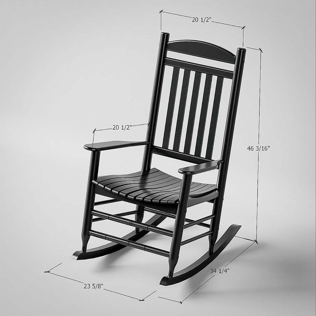 ARROWSTONE Rocking Chair, 100% Acacia Wood Patio Rocking Chairs, High Back, Porch Rocking Chair with 225lbs Support for Outdoor, Garden, Backyard, Pool
