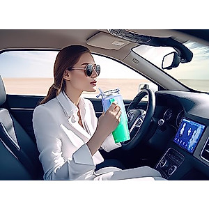 Meoky 32 oz Tumbler with Handle, Insulated Tumbler with Lid and Straw, Stainless Steel Travel Mug, Keeps Cold for 24 Hours, 100% Leak Proof, Fits in Car Cup Holder (Fairyland)