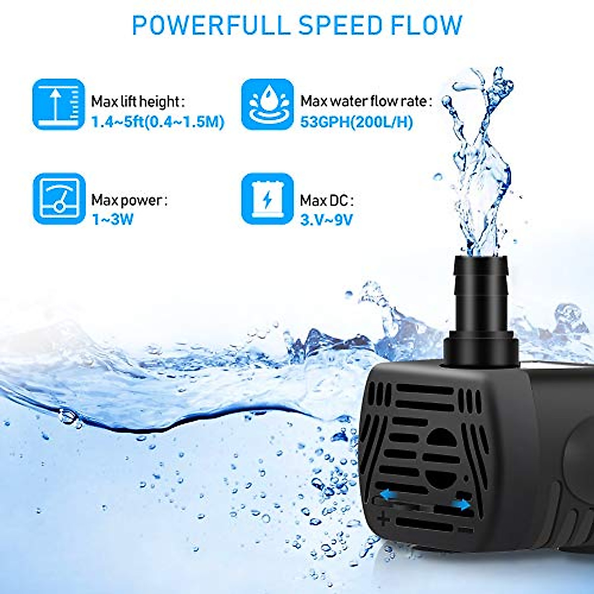 USB Water Pump fountain pump Submersible Water Pump 3W for Pet fountain pet Water Dispenser DC 3.5-9V Water Fountain Pump
