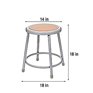 (2 Pack) OEF Furnishings Grey Shop Stool, 18”, No Assembly Required