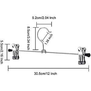 Pant Hangers, Skirt Hangers with Clips Jeans Hangers Metal Pant Hangers Trouser Clip Hangers Heavy Duty Clip Pants Hangers Ultra Thin Space Saving - 30 Pack