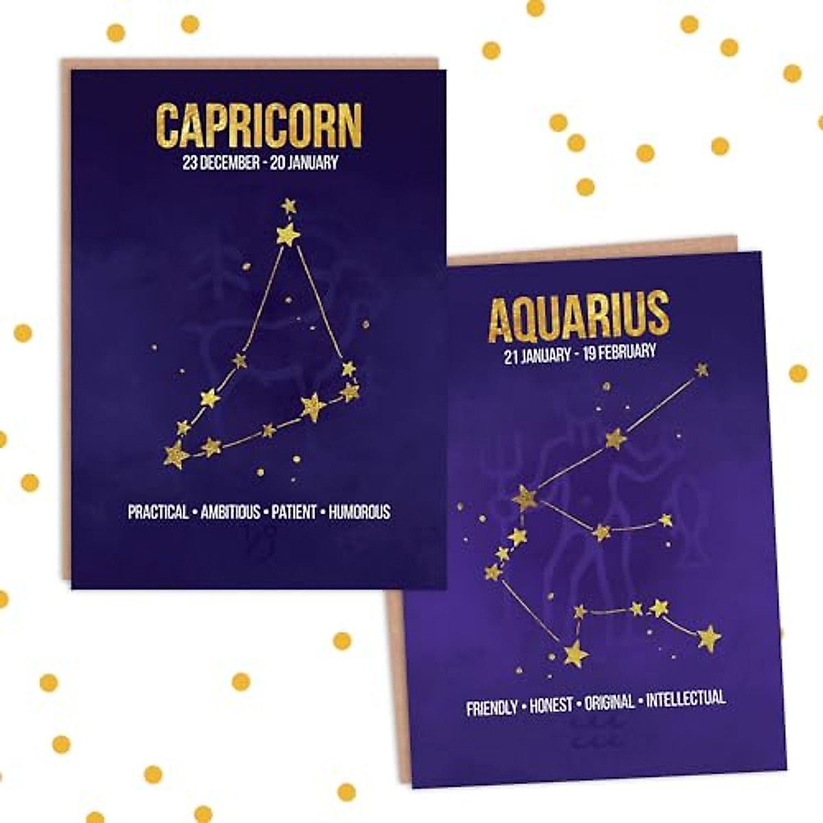 Wee Blue Coo Zodiac Birthday Cards Astrology Star Signs Constellation Blank Greeting Cards With Envelopes Pack of 12