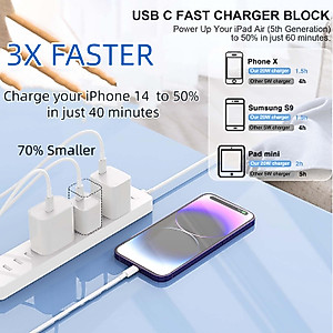 USB C Charger Block,Cabepow [3Pack] USB C Charging Block Wall Plug Adapter Cube Replacement for Apple iPhone 15 14 13 12 Pro/Pro Max/Plus,iPad Pro,Android-ETL Certified-Grey