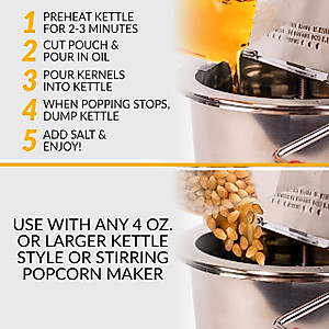 Nostalgia KPP424 Best Tasting Premium 4-Ounce Popcorn, Oil & Seasoning Salt All-In-One Packs - 4 Ounce (Pack of 24)