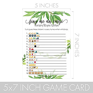 DISTINCTIVS Greenery Baby Shower Emoji Game - 20 Count