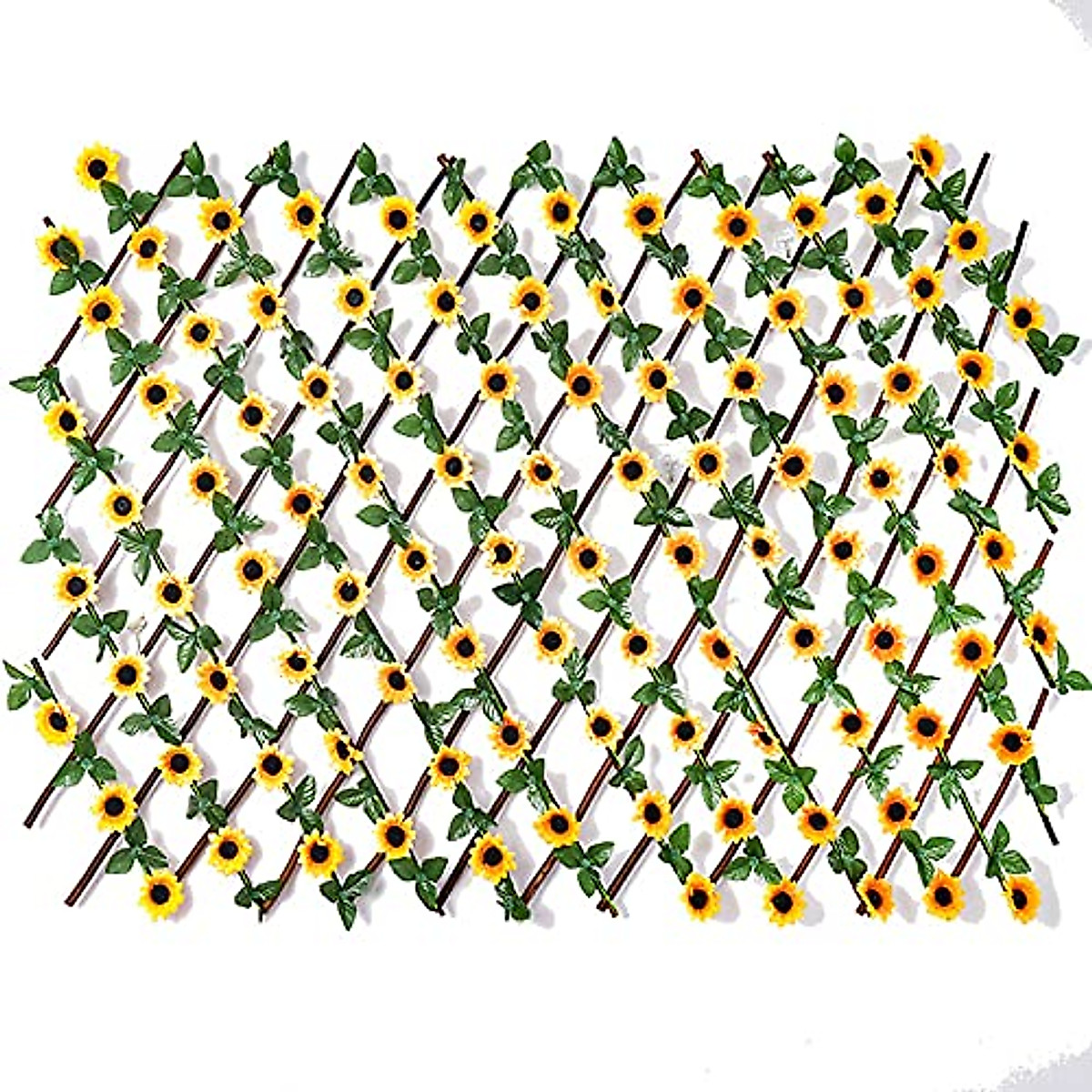 ASSR Artificial Sunflower Leaf Faux Ivy Expandable/Stretchable Privacy Fence Screen,Faux Ivy Fencing Panel Wall Decor for Balcony Patio