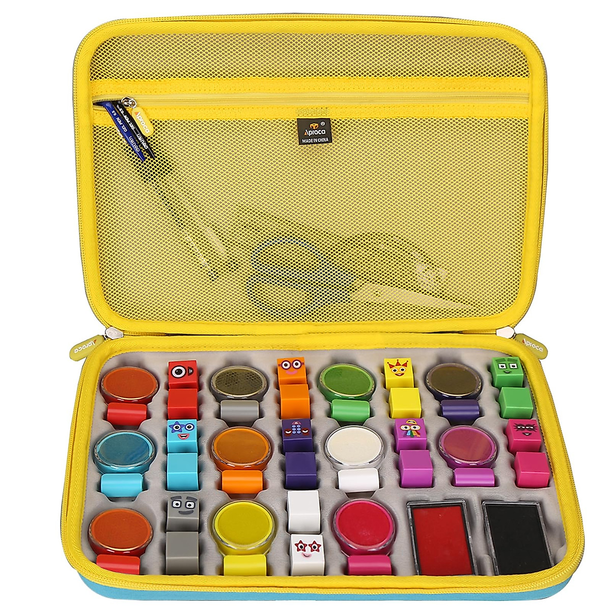 Aproca Portable Hard Storage Case, for hand2mind Numberblocks Stampoline Park Stamp Activity Set (Case Only)