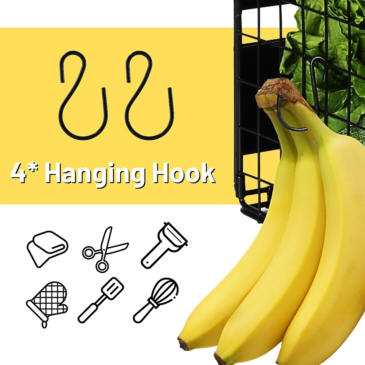 2 Set Magnetic Shelf for Fridge , Fruit Potato & Onion Storage Bins, Pantry Organizers & Storage, Large Container Magnetic Basket for Refrigerator, Kitchen Counter, Cabinet, Magnetic Fridge Organizer