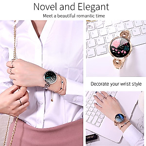 Thafikzi Smartwatch for Women Compatible for iPhone Samsung Android iOS Phones. Smart Bracelet with Female Menstrual Cycle Heart Rate Blood Pressure Remote Photography Waterproof Pedometer (Gold)