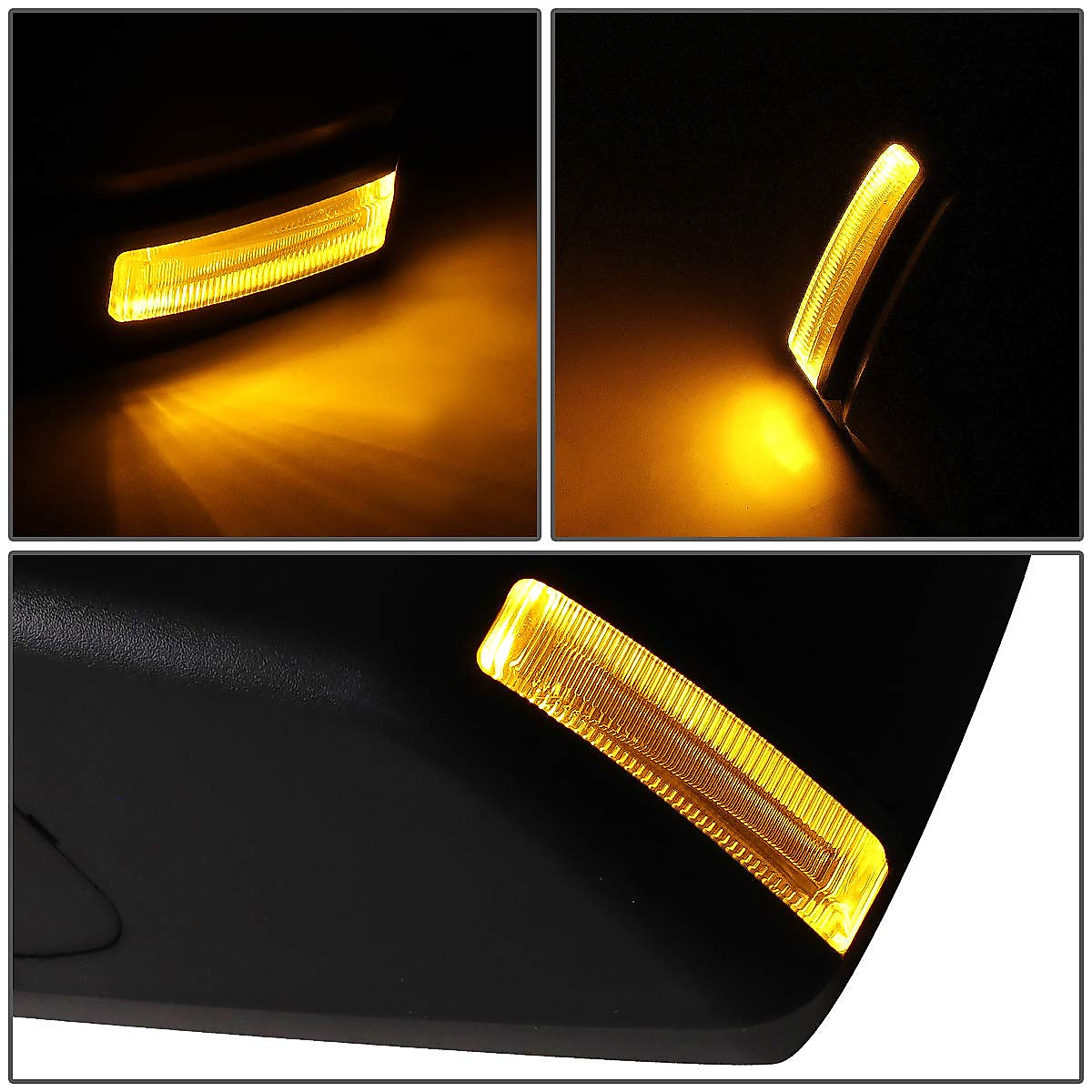 DNA MOTORING TWM-058-OE-T222-BK-CL-L Manual Factory Style Side Mirror w/LED Turn Signal Puddle Light Left Compatible with 15-18 F-150 with 8-Pin Plug