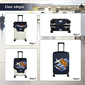 MININOVA Travel Luggage Cover Suitcase Protector Fits 27-30 Inch Luggage, Journey L, MVLC0103