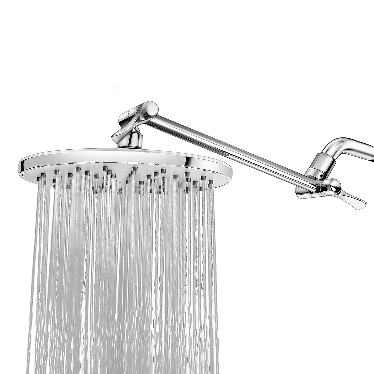Rain Shower Head with 11'' Adjustable Arm, WarmSpray High Pressure Rainfall Showerhead with Stainless Steel Shower Arm, Rain High Flow and Amazing Pressure (9-Inch Shower Head with Arm, Chrome)