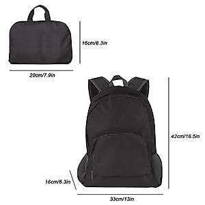 DaKuan Pack of 2 Lightweight Foldable Backpack, Water Resistant Travel Hiking Packable Backpack 20 Liters (Black & Blue) for Camping, Outdoor, Travel Cycling