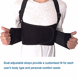 Solmyr Rib and Chest Support Brace, Broken Rib Brace, Breathable Rib Belt for Sore or Bruised Ribs Support, Sternum Injuries, Dislocated Ribs Protection, Pulled Muscle Pain (S)
