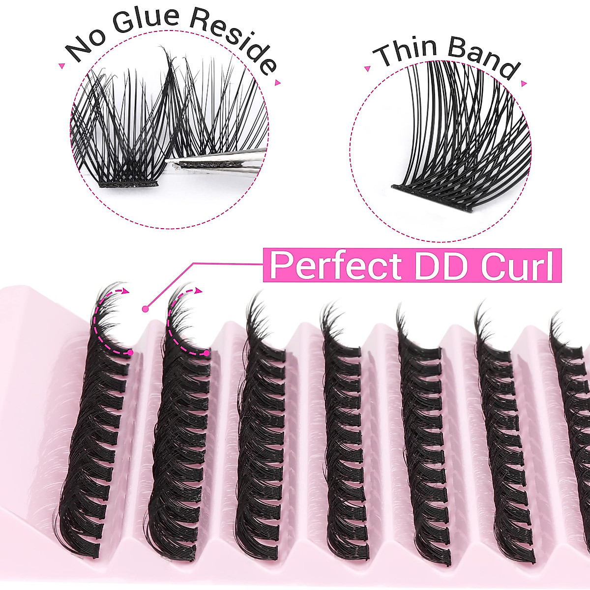 Lash Clusters Natural Wispy Cluster Lashes 8-16mm Wispy Individual Lashes Extensions Natural Look Lashes D Curl Fluffy Cluster Lashes DIY Eyelash Extension by Focipeysa