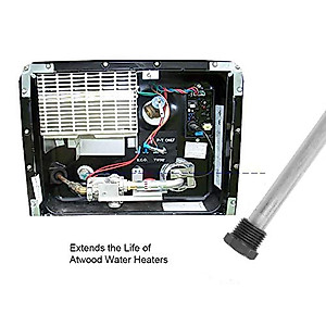 RV Water Heater Aluminum/Zinc Anode Rod for Atwood Heaters, Eau 2 Pack 1/2" NPT RV Hot Water Tank Anode Rod for RV, Camper and Trailer Water Heaters