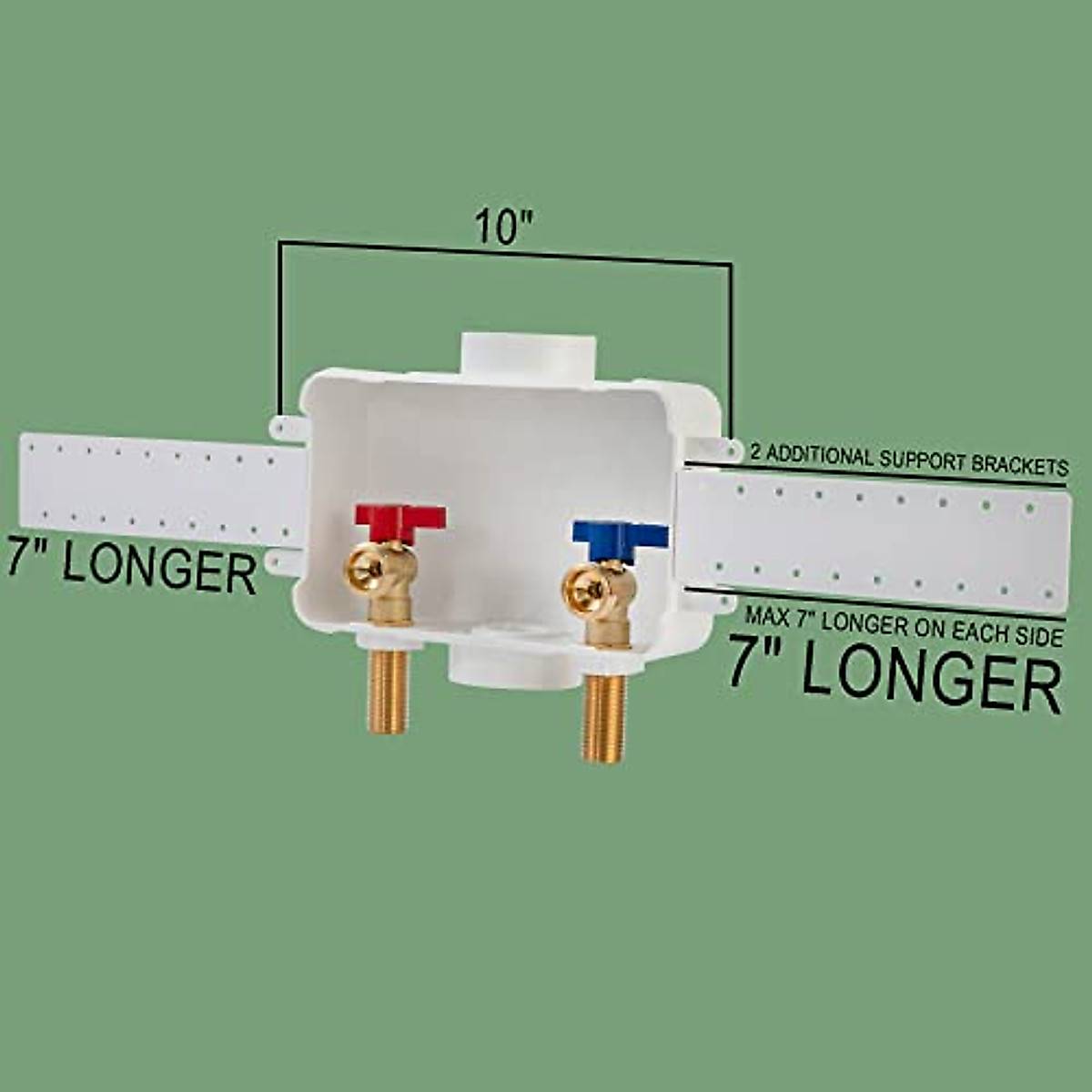 Lingmfg Washing Machine Outlet Box Sweat Thread with 2 inch Central Drain, 1/2 inch Thread, 1/2 inch Copper Sweat, Connection 3/4 inch Washing Machine Hoses