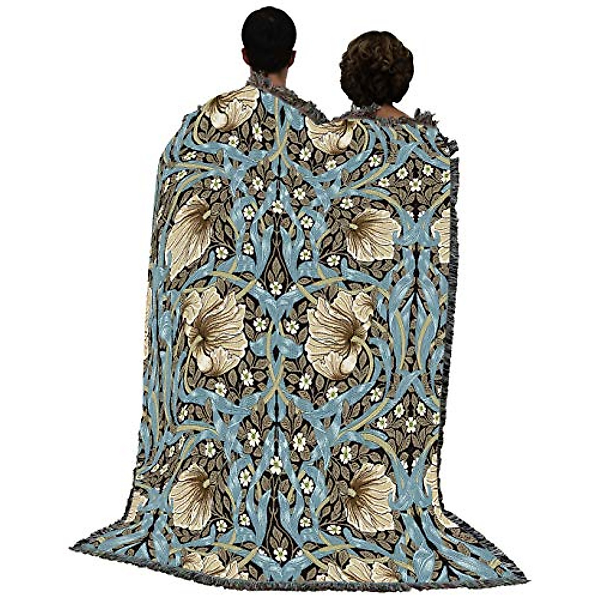 Pure Country Weavers William Morris Pimpernel Vanilla Blanket - Arts & Crafts - Gift Tapestry Throw Woven from Cotton - Made in The USA (72x54)