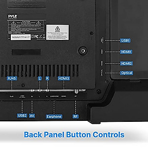 Pyle 50" 2160p UHD Smart TV - Flat Screen Monitor HD DLED Digital/Analog Television w/Built-in WebOS Hub Operating System, HDMI, USB, AV, Full Range Stereo Speaker, Wall Mount, Includes Remote Control