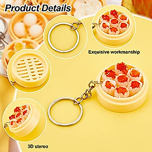 OLYCRAFT 10Pcs Mini Food Keychain Steamed Stuffed Bun Keychain Cute Delicious Food Keychain Accessories Creative Instant Key Ring for Phone and Bag Decoration