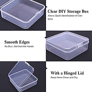 13Pcs Beads Storage Containers Box, Mixed Sizes Clear Plastic Storage Cases with Hinged Lid, Empty Plastic Boxes for Jewelry, Earring, Rings, Keys, Coins, Easy to Distinguish(Clear)
