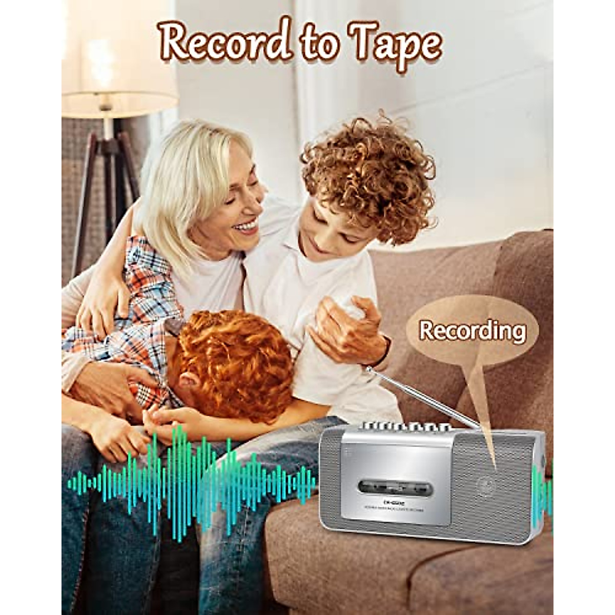 Gracioso Portable Cassette Player and Recorder, Cassette Tape Player/Recorder with AM/FM,Loud Build-in Speaker,Microphone,3.5mm Earphone Jack,Powered by AC or AA Battery for Gift,Home