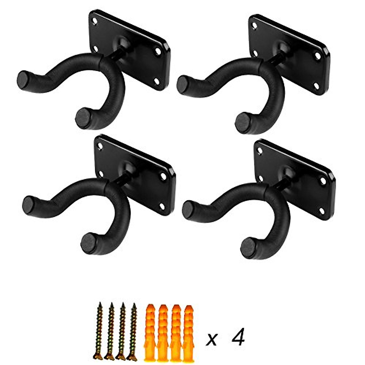 Wall Mounted Guitar Hanger Hook,Mandolin/Violin/Ukulele/Guitar Support Holder Stand Rack Square Base(4)