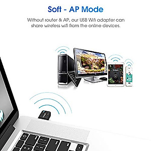 1300Mbps USB 3.0 Wireless WiFi Adapter for PC, USB Wi-Fi Dongle AC Mini Network Adapters 802.11ac 2.4GHz/5GHz Built-in Antenna for Windows 11/10/7/8/8.1/XP Mac OS 10.6-10.15