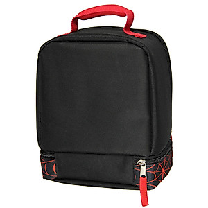 Marvel Spider-Man Comic Superhero Dual Compartment Soft Lunch Bag Box Tote Kit