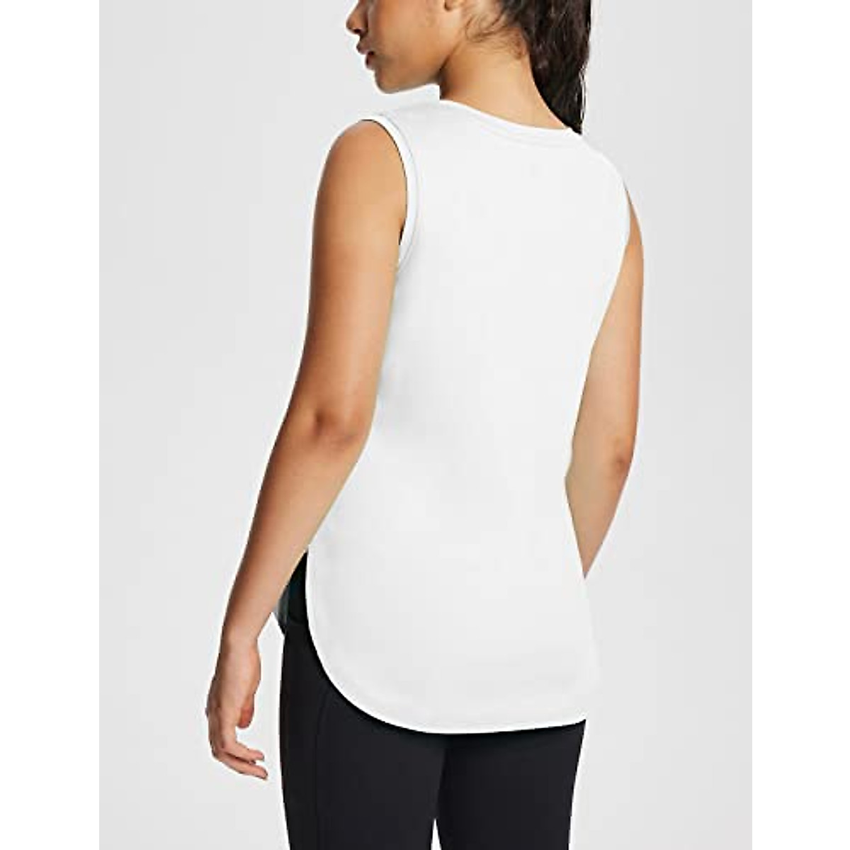 BALEAF Women's Workout Tank Tops Sleeveless Athletic Tennis Exercise Running Shirts with Side Slit White M