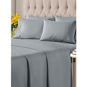 Full 6 Piece Sheet Set - Breathable & Cooling Bed Sheets - Hotel Luxury Bed Sheets for Women, Men, Kids & Teens - Bedding w/ Deep Pockets & Easy Fit - Soft & Wrinkle Free - Full Steel Blue Sheets