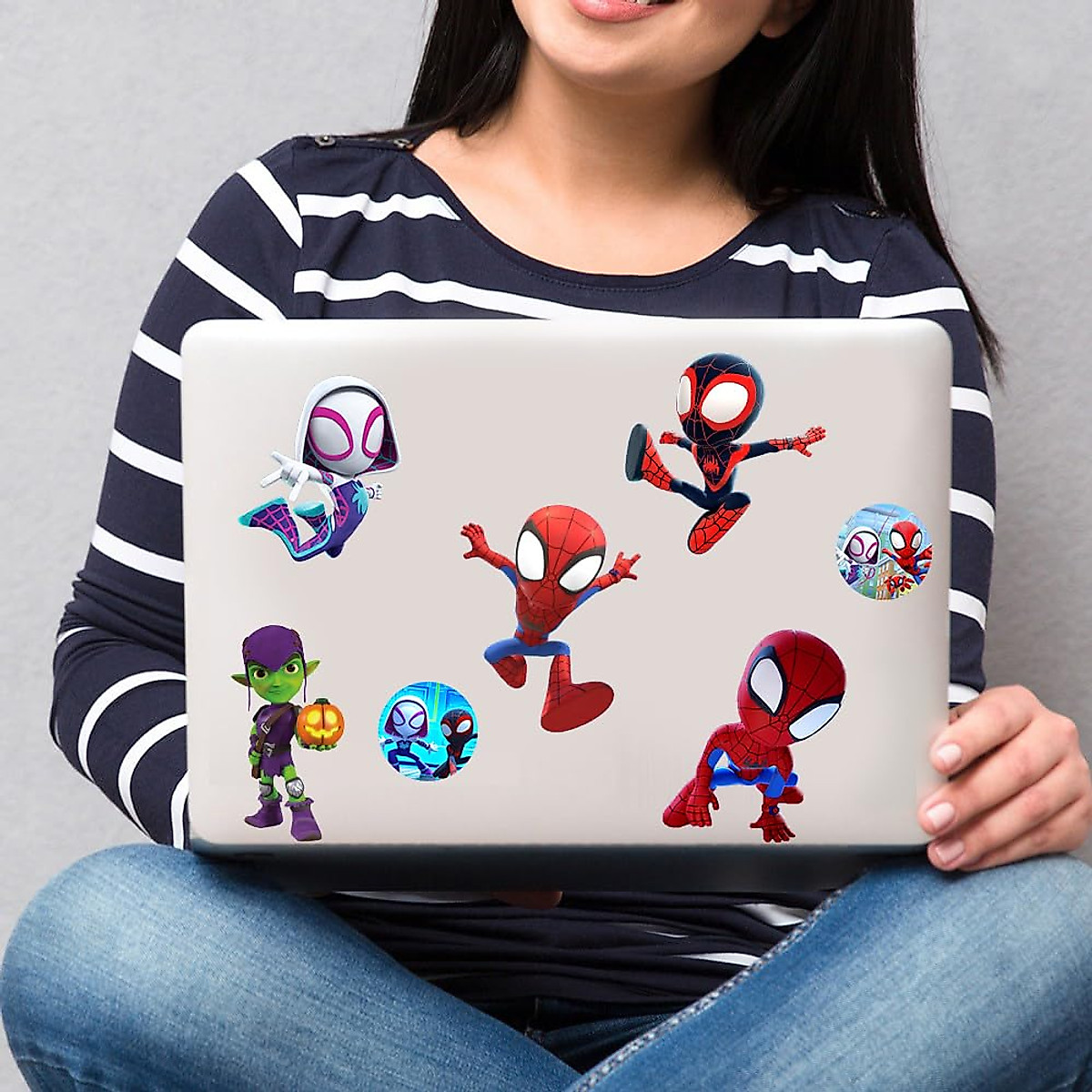 Spider and His Best Friends Sticker Children's Cartoon Bedroom Background Wall Decoration Wall Sticker PVC (6)