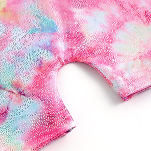 HOZIY Toddler Leotards for Girls Gymnastics Baby Girl Outfit 12-18 18-24 Months Hot Pink Colorful Tie Dye Sparkly Clothing Apparel