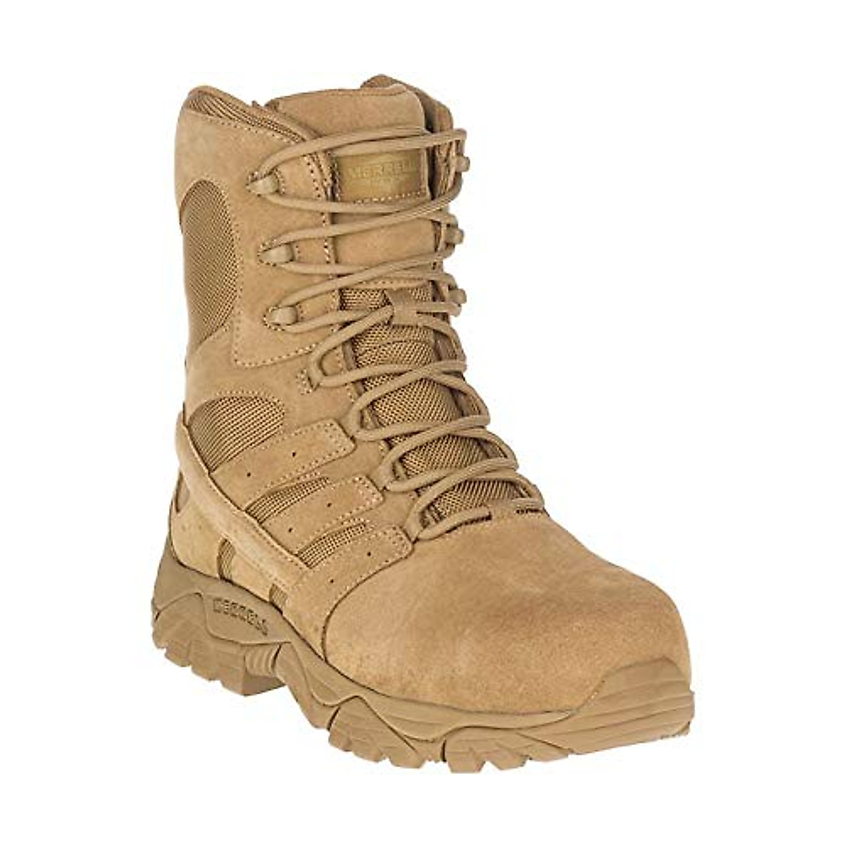 Merrell Men's Moab 2 8" Defense Zip Composite Toe Military and Tactical Boot, Coyote, 11.5 Wide