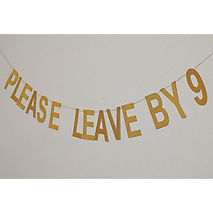 Ucity Please Leve by 9 Banner Gold Glitter Party Supplies for Bachelorette Party Bridal Shower Engagement Decorations
