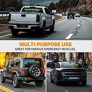 XRIDONSEN 35 inch Traffic Advisor Light Bar 144 LED Green Amber strobe lights Emergency Warning Flashing Safety Interior Windshield w/Directional Arrow for Construction Vehicles plow Trucks