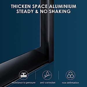 SUNNY SHOWER Glass Door Semi Frameless Sliding Glass Shower Door, 1/4&quot; Clear Glass Doors for Bathroom, Black Finish 58.5-60 in.W x 72 in.H