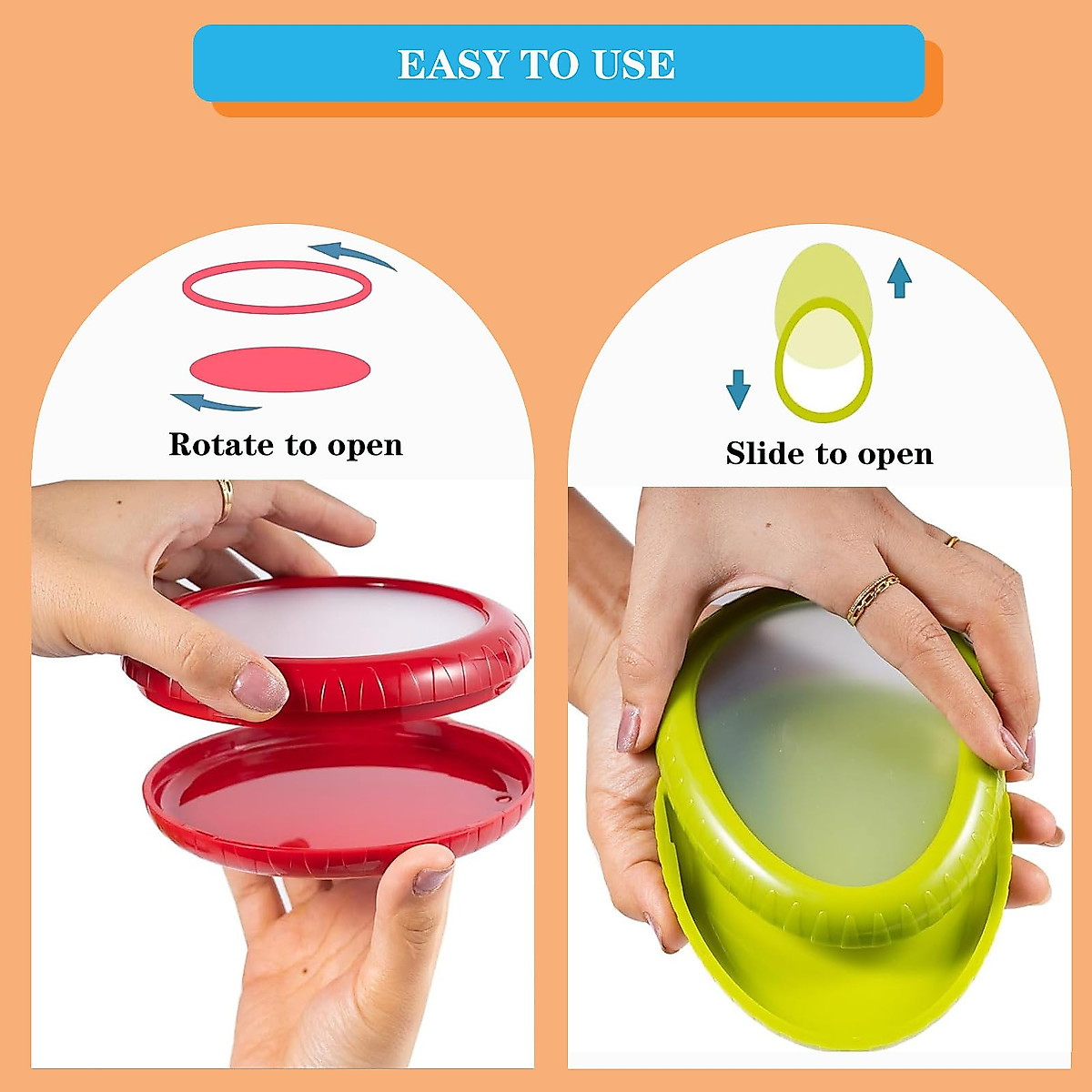 WREAGD Reusable Fruit Vegetable Storage Box Container with Lids for Fridge (Set of 4)