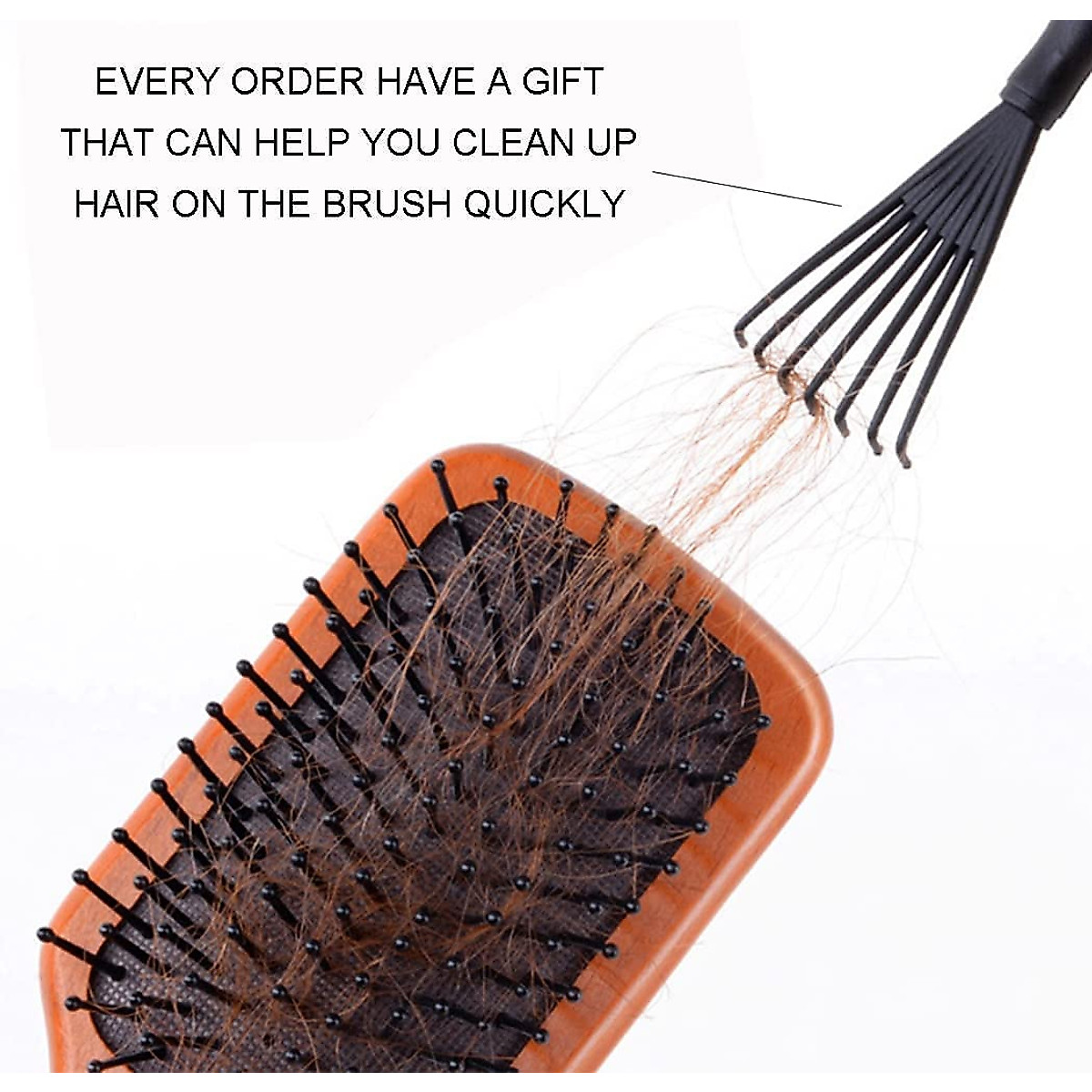 MIEDEON Hair Brush Paddle Brush Flexible Cushion Hairbrush for Thick Curly Thin Long Short Dry Hair Adds Shine and Makes Hair Smooth, For Women Men Children, With Gift Comb Cleaner (1)