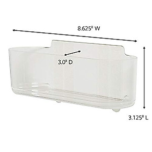 Command Under Sink Cabinet Caddy, Holds up to 7.5 lbs, 1-Caddy, 4-Strips, Organize Damage-Free & Large Caddy, Clear, with 4 Clear Indoor Strips, Organize Damage-Free