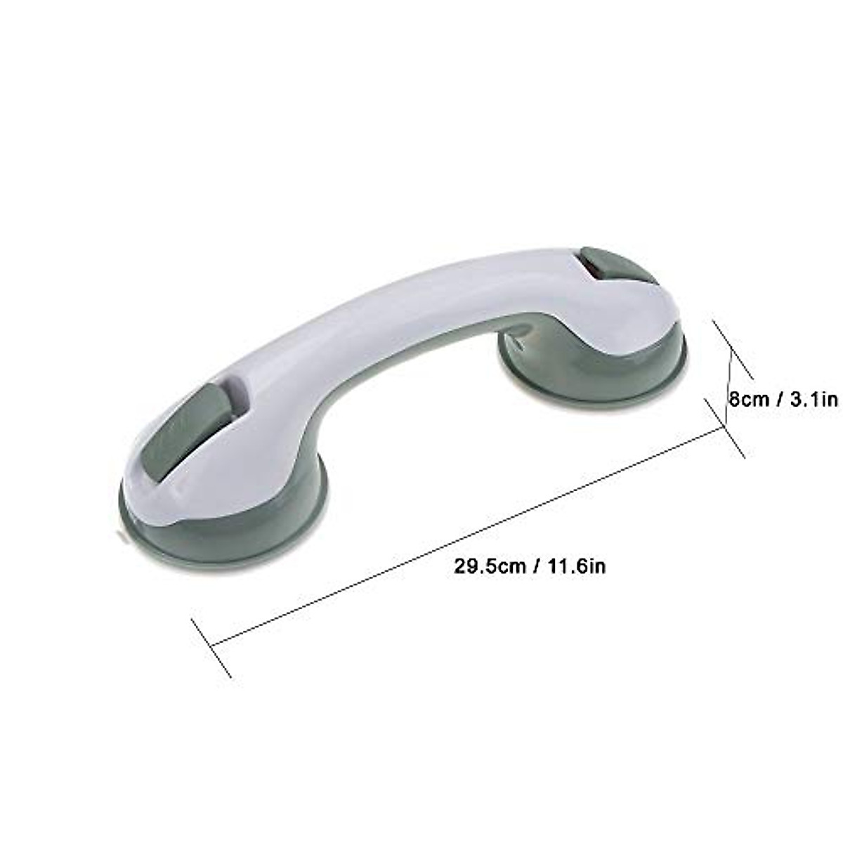 FChome Shower Wall Suction Cup Grab Bars,12 Inches Shower Handle Bar Offers Safe Grip with Strong Hold Suction Cup for Safety Grip Grab in Bathroom,Gray