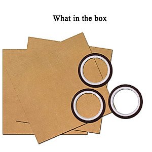 YTFGGY 3 Pack Teflon Sheets for Heat Press 15x15 and 3 Rolls Heat Transfer Tape 10mm Non Stick Transfer Sheet Heat Press Tape Set for Sublimation PTFE Teflon Sheet Heat Resistant