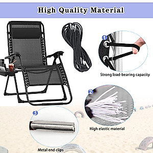 Zero Gravity Chair Replacement Fabric with Bungee Cord Kit, 21 Inch Wide Repair Cloth with Replacement Cord for Oversized XL Anti Gravity Chairs Outdoor Recliner Patio Lounge Lawn Beach Sling Chair