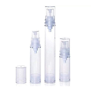 15 Pcs Clear Airless Lotion Pump Bottles Empty Cream Vacuum Bottles Cosmetic Containers Travel Press Pump Bottles For Foundations,serums,and more (5ml)