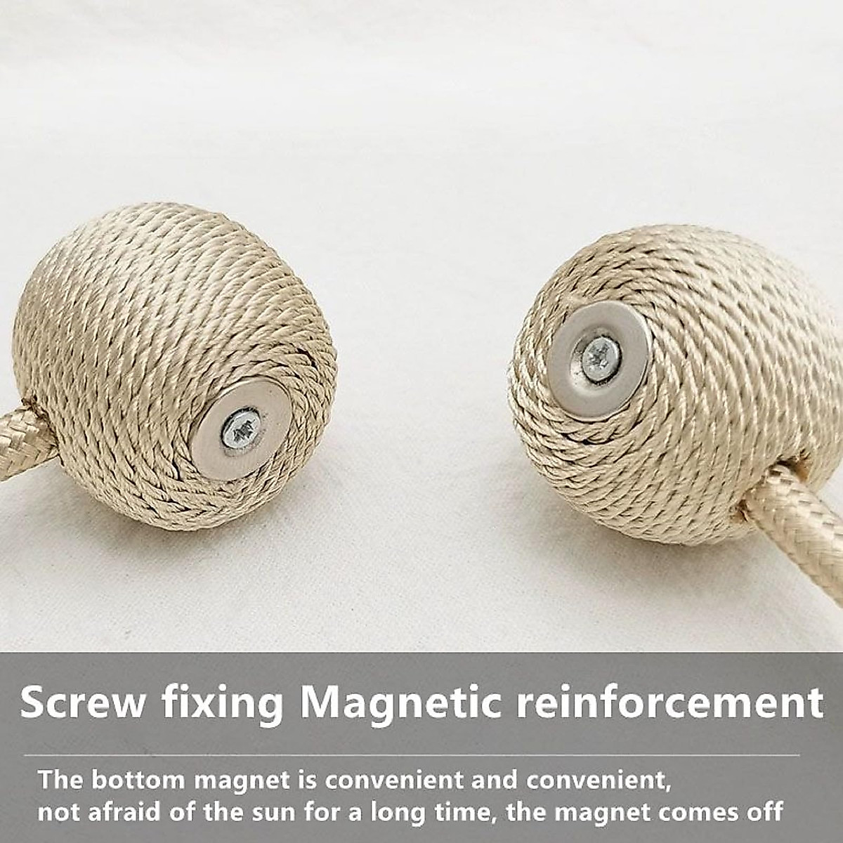 4Pack Curtain Tiebacks - Magnetic Curtain Tiebacks, European Style Convenient Drape Tie Backs，No Tools Required for Christmas Home Holiday Décor (Rice Red, 4)