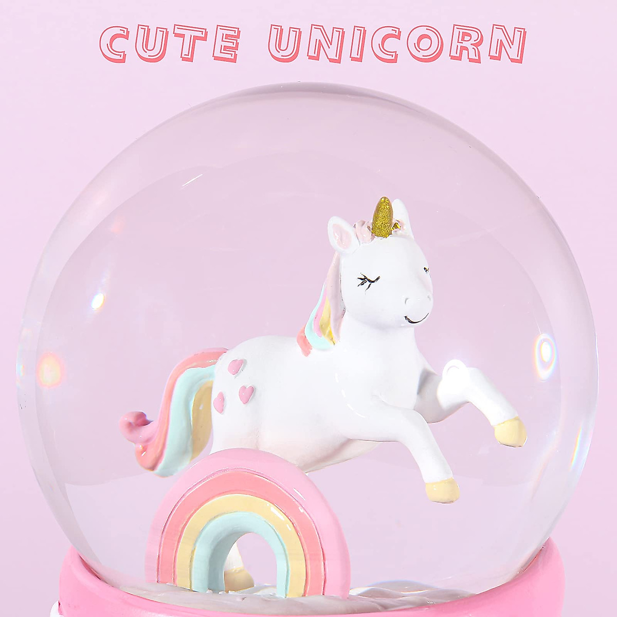 Musical Snow Globe for Kids, Unicorn Snow Globes for Girls, 2021 Snowglobes for Women with Glitter, 100MM Water Globe Collectibles, Birthday Gift for Adults