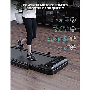 GARVEE 2-in-1 Treadmill, [2.25 HP] [0.6-6.2 MPH] for Running Walking, Folding Treadmill with Real-time Workout Data on LCD Display, Under Desk Treadmill for Apartment Office Home Workout- Black